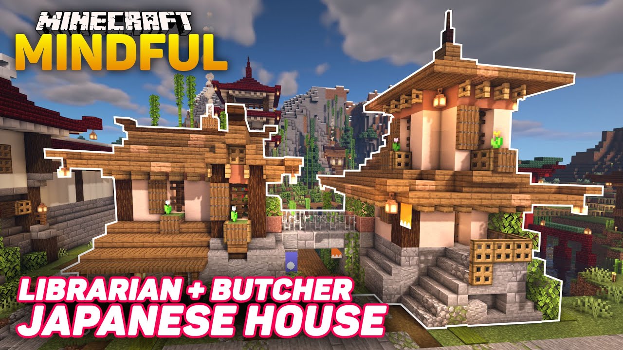 💡 Mindful SMP | Librarian + Butcher Japanese House | #16 | Minecraft 1. ...