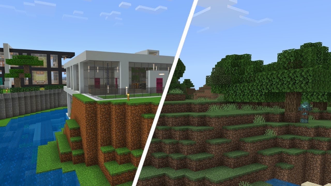 I transformed an overgrown area into a MODERN HOUSE in Minecraft ...