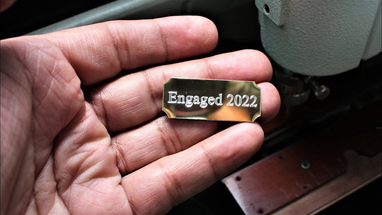 Custom Engraving Small Gold Plate Plaque Personal Message - YouTube