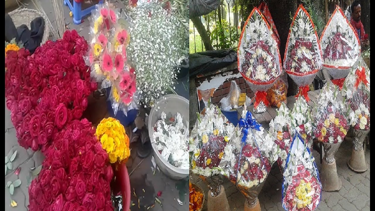 Largest flower Market in Bangladesh | Flower Bouquet Making & Price ...