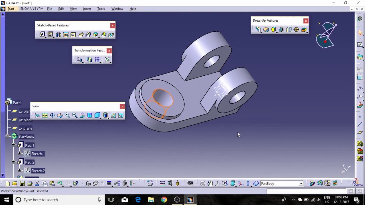Part design for beginners Part 6 | CATIA V5 - YouTube