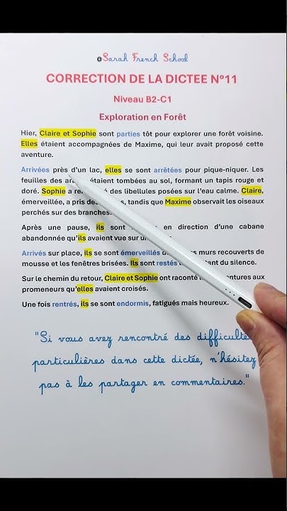Correction dictée 11 - YouTube