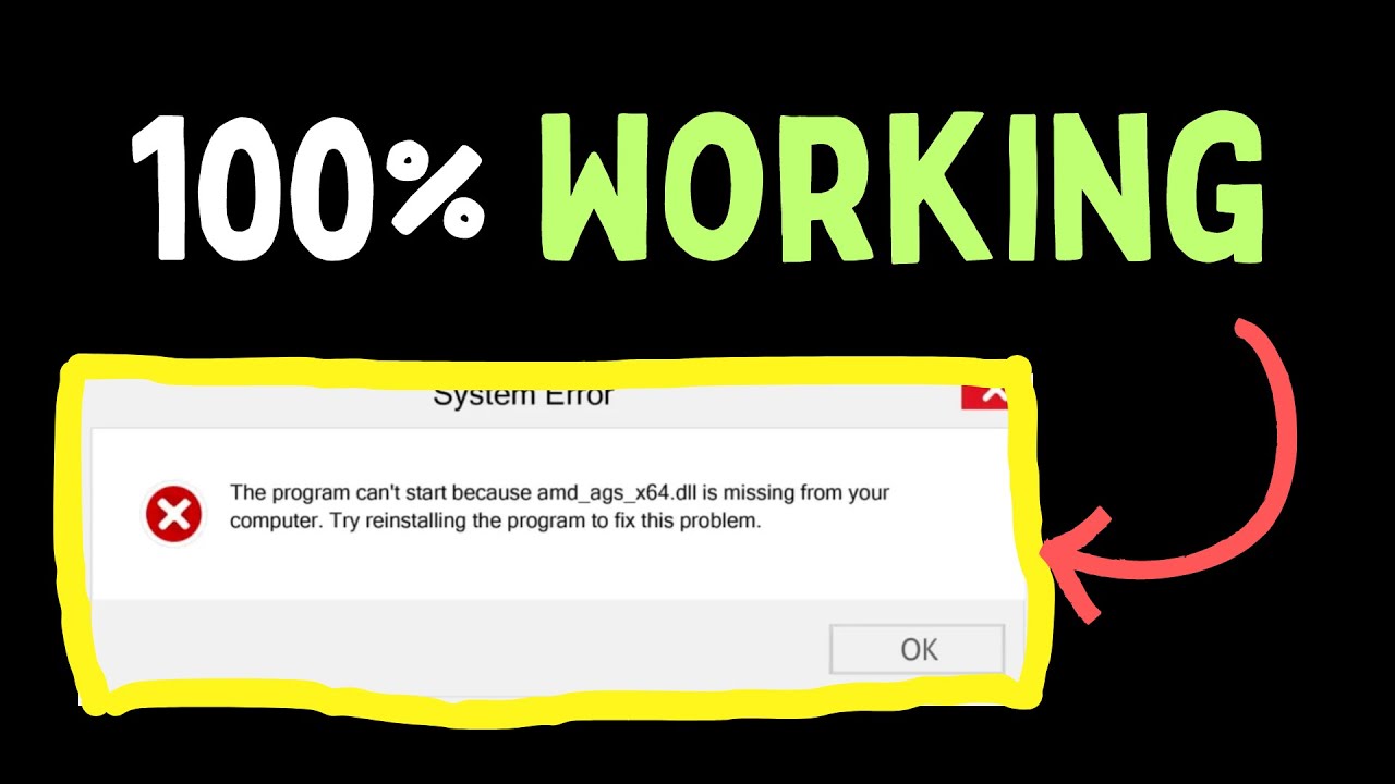 AMD AGS X64 DLL Missing Error in 2024 FIXED ENGLISH - YouTube