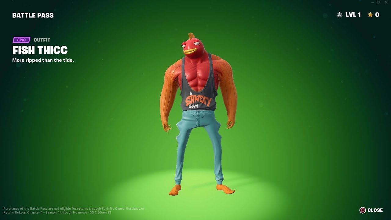 Fortnite FISH THICC Battle Pass Skin Rewards! (Fortnite Battle Royale ...