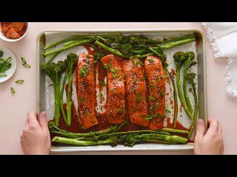Sheet Pan Gochujang Glazed Salmon | The Defined Dish - YouTube