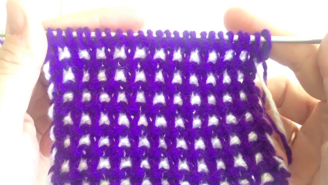 Простой джакардовый узор./Simple jacquard pattern - YouTube