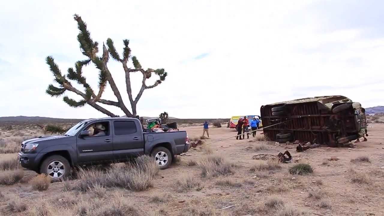 Bus Flipping over in the MOJAVE Desert - YouTube