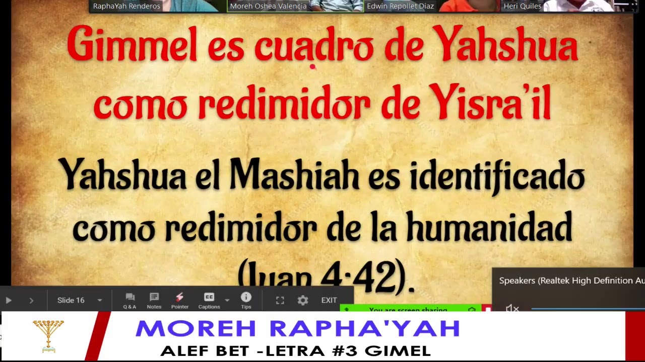 2020 Alef-Bet Letra Gimel #3 [Adat ANY] Moreh Rapha’Yah - YouTube