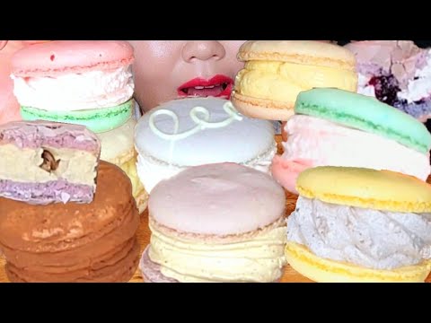 디저트 먹방 ASMR 마카롱 뚱카롱 Thick Macaron ASMR Huge Macaron Giant Macaron Sweet ...