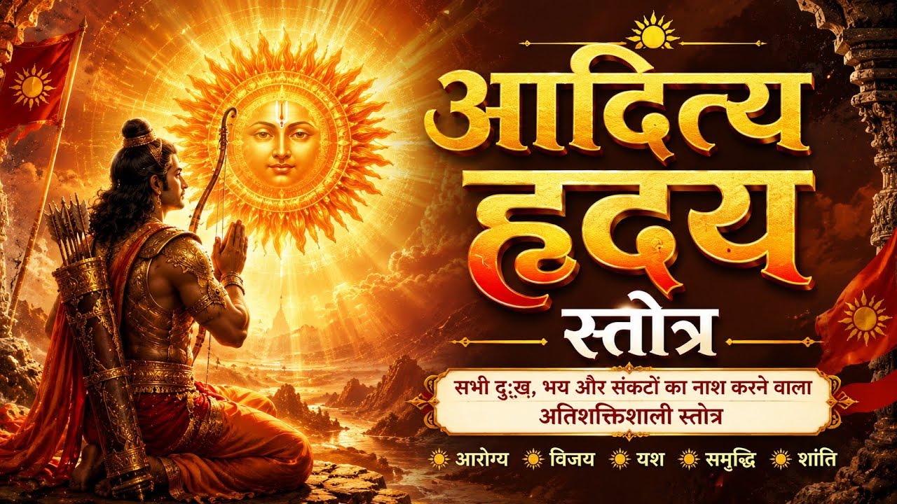Aditya Hrudaya Stotram With Lyrics | आदित्य स्तोत्रम् | Daily Morning ...