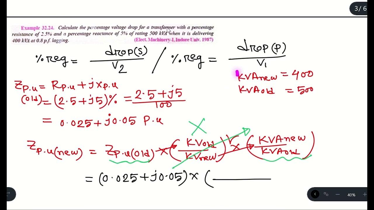Transformer Per Unit Math-4 - YouTube