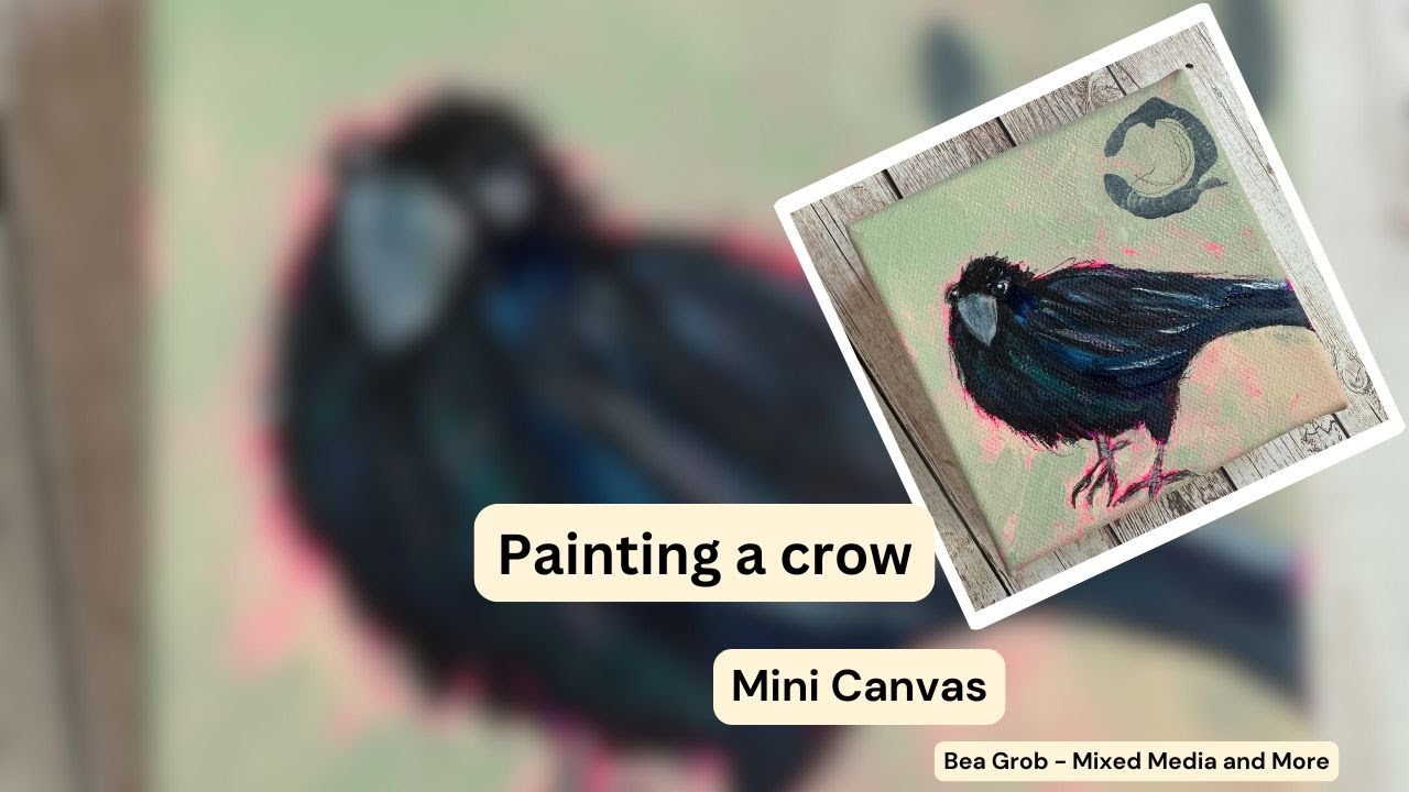 Mini Crow Painting Time-Lapse – Mixed Media with Neon Accents - YouTube
