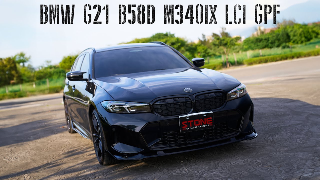 BMW G21 B58D M340ix LCI GPF / Stone Turbo-back Exhaust Sound - YouTube