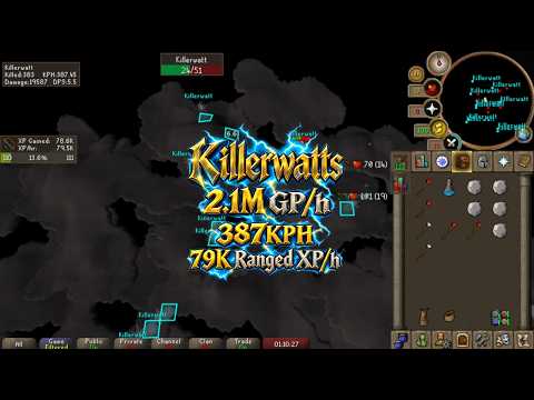 Killerwatts | 2.1M GP/hr, 387KPH, 79k Ranged XP/h | Air Diamond Collection Log