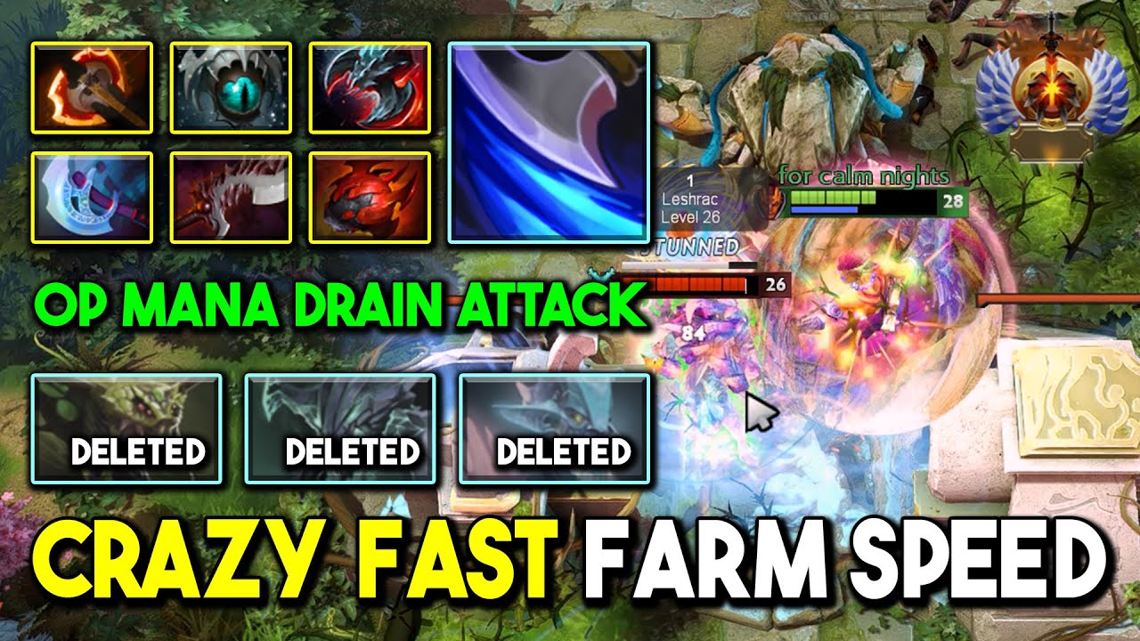 CRAZY FAST FARM SPEED CARRY Anti Mage OP Mana Drain Attack Winning ...