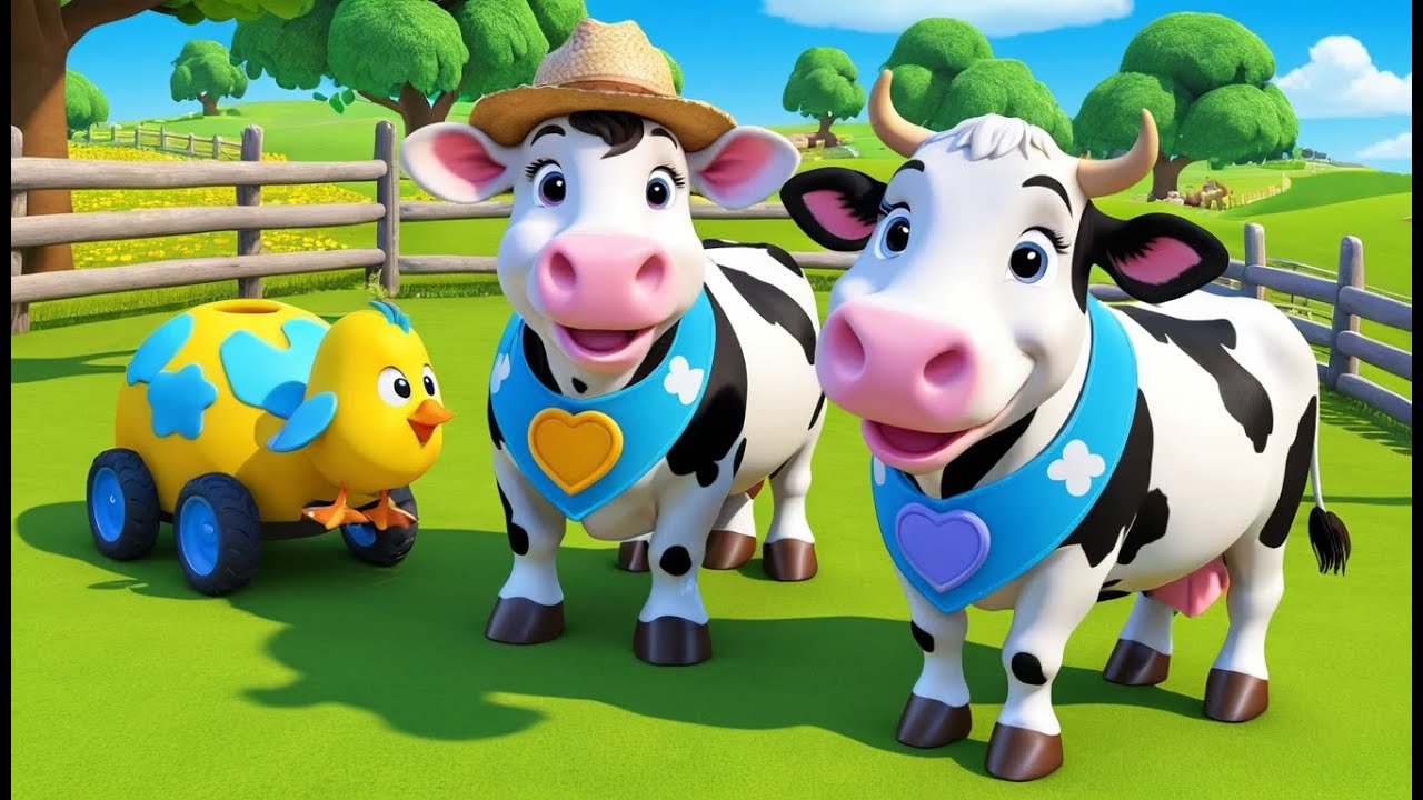Cow Clara Guides Baby Chicks 🐄🐥🏫 | 3D Animated Nursery Rhyme for Kids ...