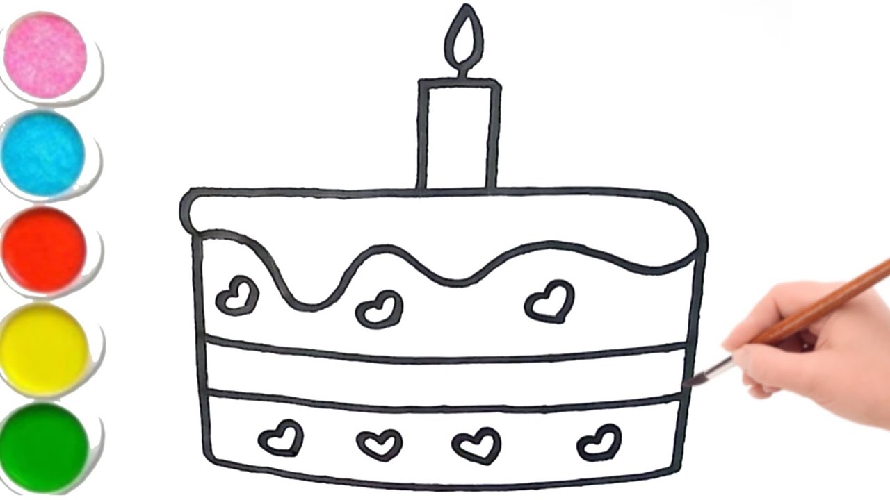 Beautiful cake drawing for kids | how to draw a cake | cake drawing ...