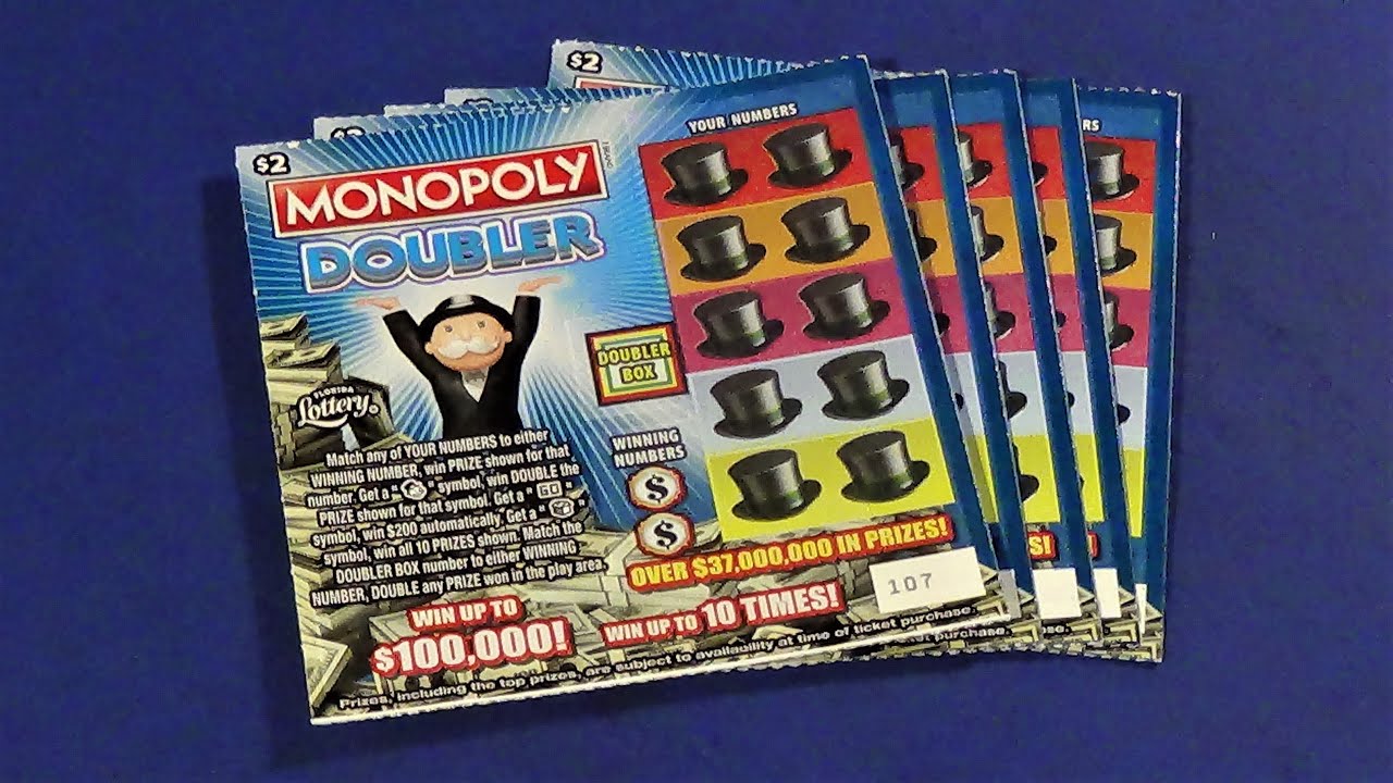 SOOD 926: FIVE $2 MONOPOLY DOUBLER Florida Lottery Scratch Tickets ...