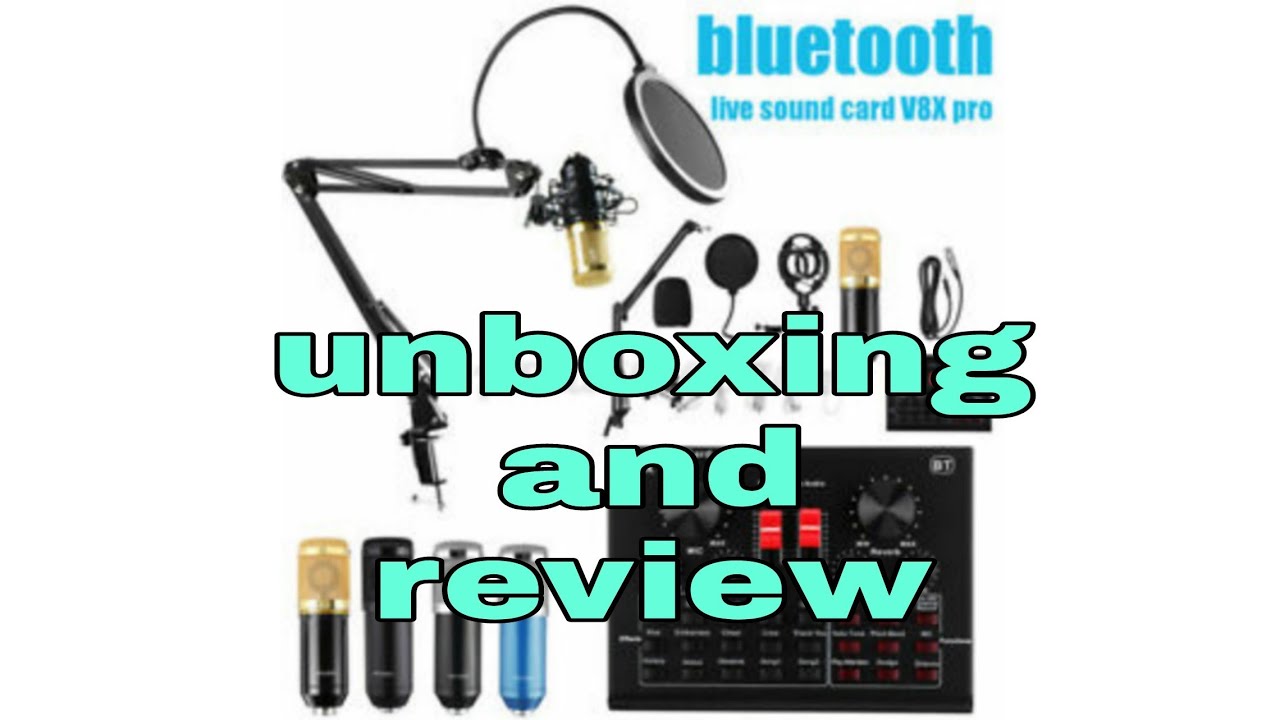 v8x pro bluetooth soundcard with mic condencer unboxing and review ...