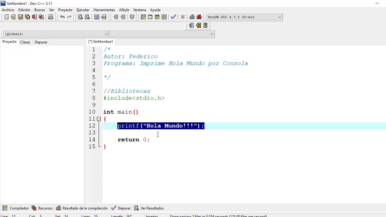 El Primer Programa en C - YouTube