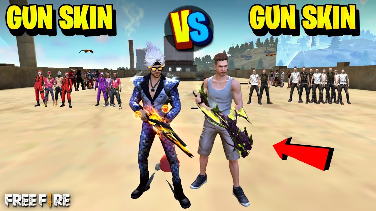 Free Fire Gun Skin Fight On Factory Roof - 1 Vs 1 Gun Skin Challenge ...