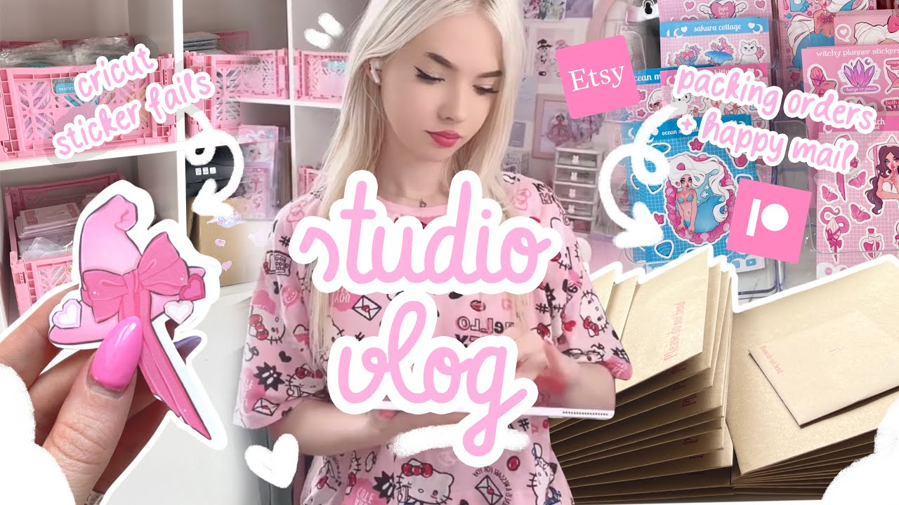 studio vlog ♡ cricut and shop FAILS, packing your etsy shop orders and ...