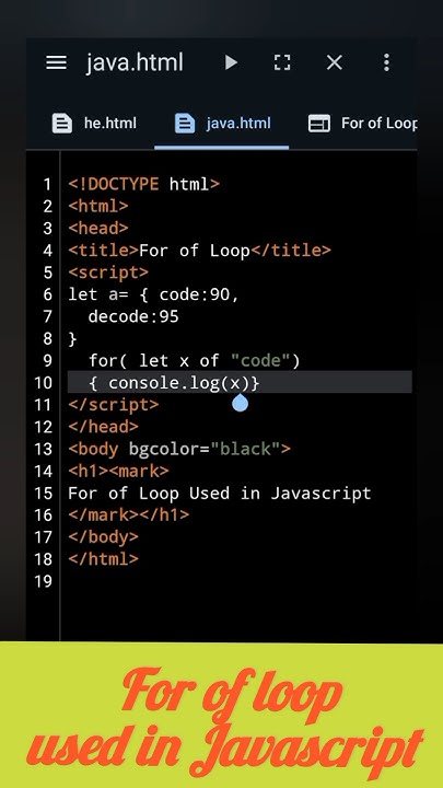For Of Loop Used In Javascript Javascipt Javascripttutorial Programming Youtube