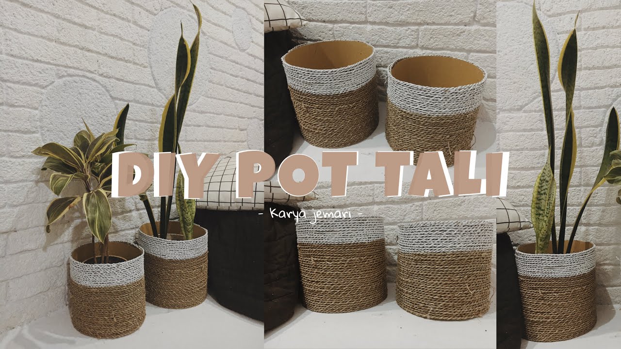 DIY POT TALI | POT TALI MENDONG | ROPE BASKET | POT AESTHETIC - YouTube