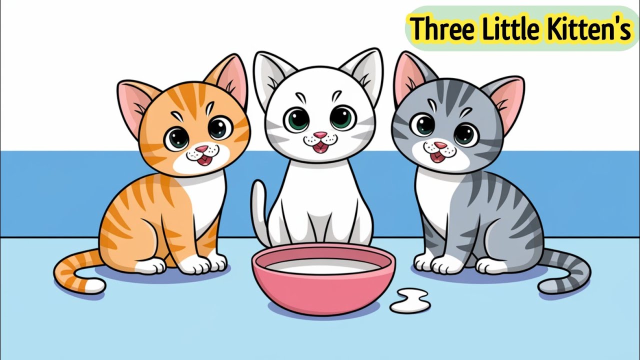 Three Little Kittens | Cat Cartoon Story | Kittens Cat Videos | Bedtime ...