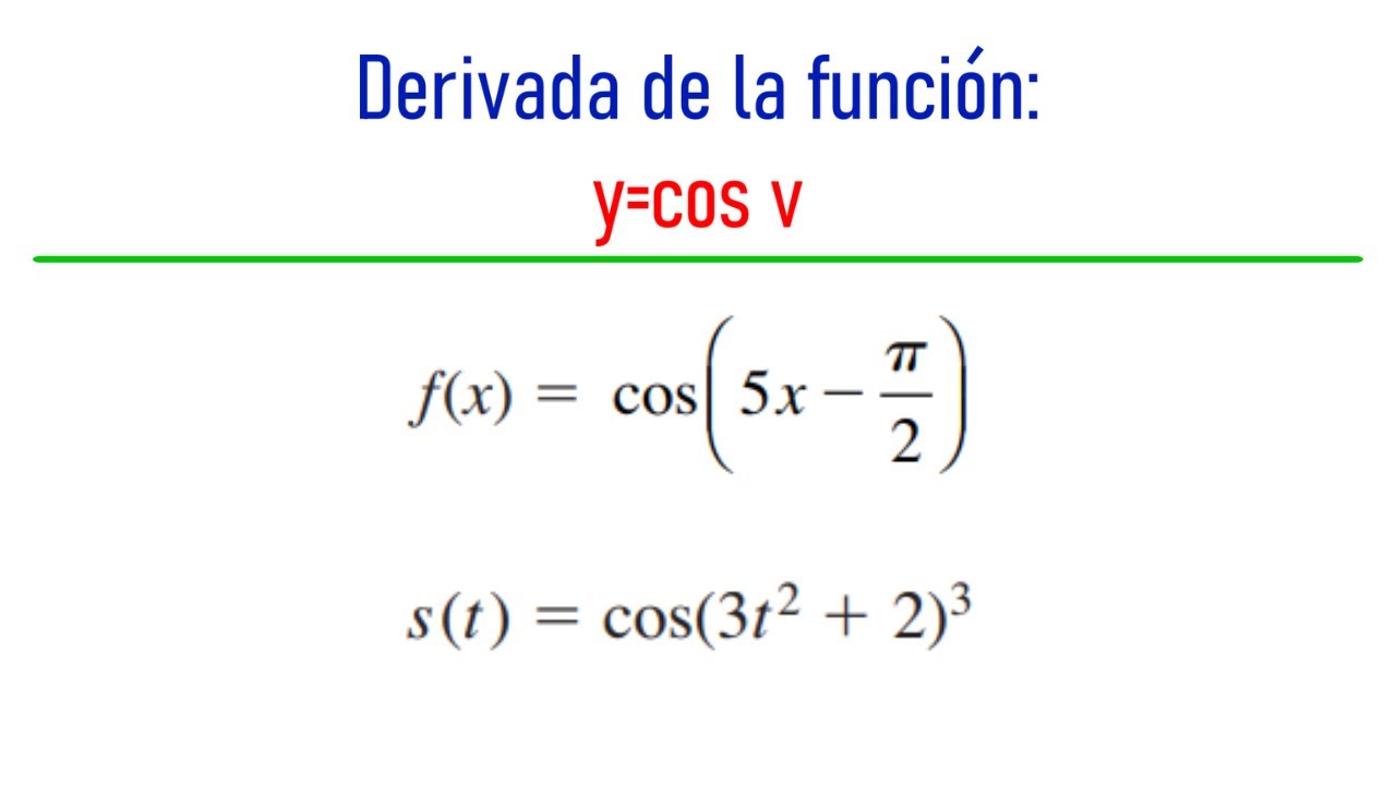 Ej. 2. Derivada de la función y=cos v - YouTube