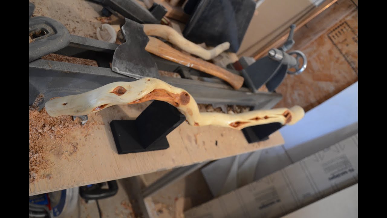 Carving a Diamond Willow Walking Cane - YouTube