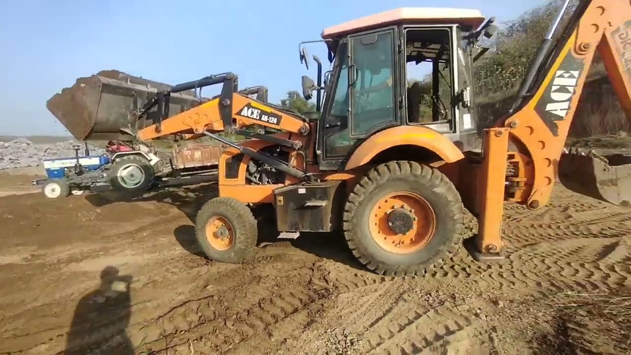 ACE AX 124 Bachoe Loader machine swaraj tractor loding - YouTube