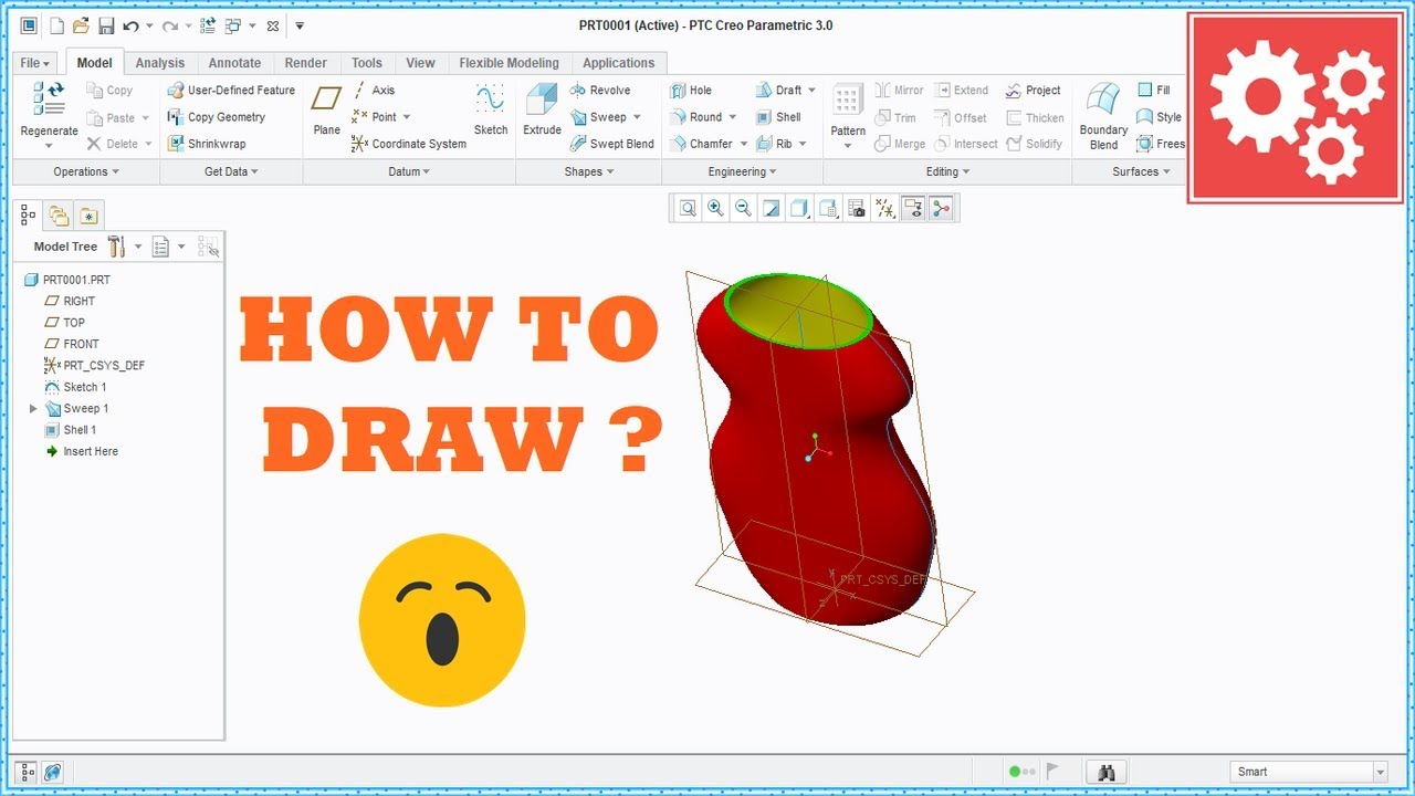 How to draw hollow shapes in creo || best creo practice tutorial ...