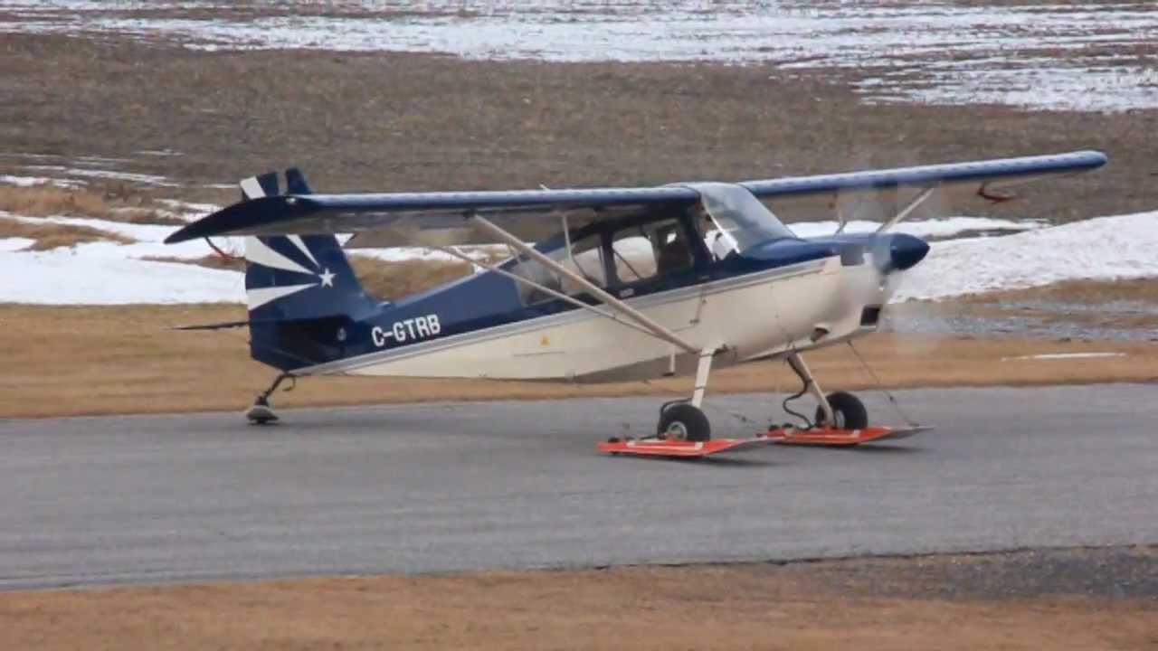 [HD] Bellanca 8GCBC Scout On Skis Landing and Taxiing CSU3 - YouTube
