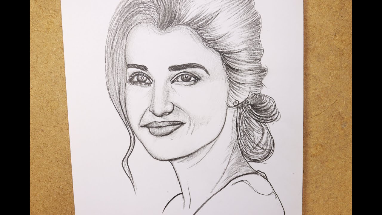 Smile face Pencil sketch drawing | Portrait drawing smile girl face ...