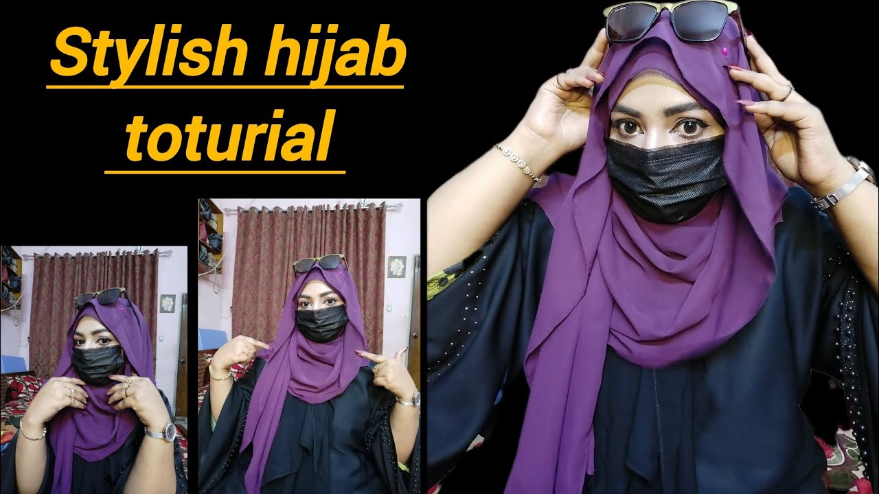 stylish hijab toturial | Easy flowy Hijab style | hijab toturial - YouTube