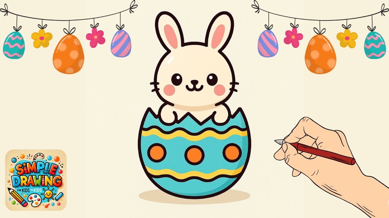 Easter Bunny in Egg Drawing – So Cute and Easy! - YouTube