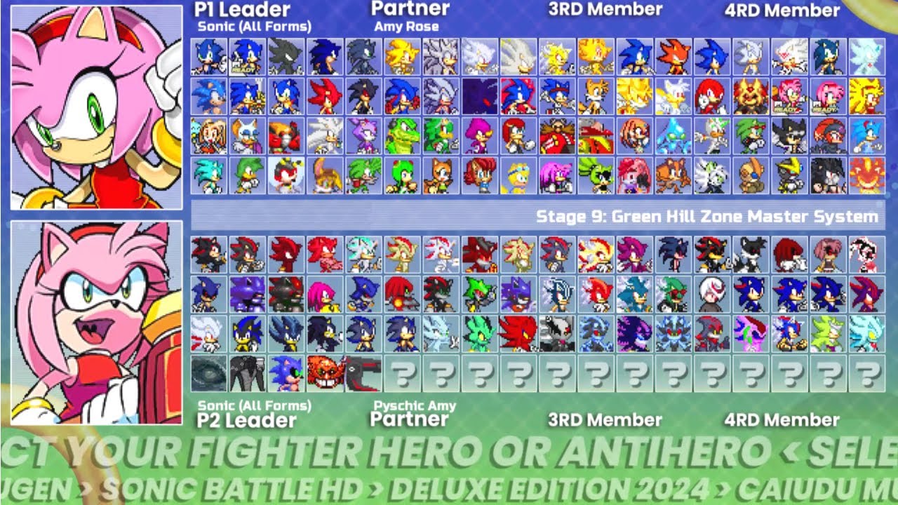 Sonic all forms & Amy Rose VS Shadow all forms I Mugen Battle HD Deluxe ...