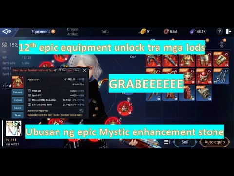MIR4:12th epic equipment unlock +7 enhance ( ubos nga lang epic enhancement stone T_T ) - YouTube