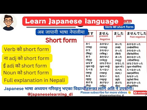  Short form full explained in Nepali #japaneselanguage #nihongo #goviral #jlpt #jlptn5 #n5 #foryou 