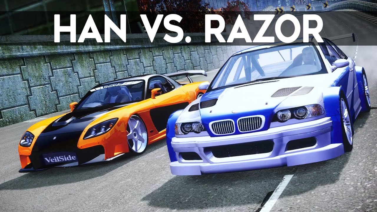 NFS Most Wanted - Veilside Mazda Rx7 (Han) vs. BMW M3 GTR (Razor) - YouTube