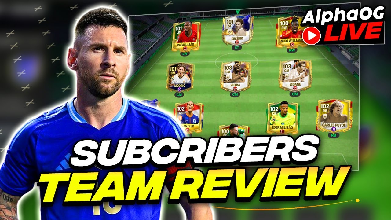 🔴FC MOBILE LIVE:🌟SUB'S TEAM REVIEW🤝| RATING YOUR SQUADS💯| PLAYER ...