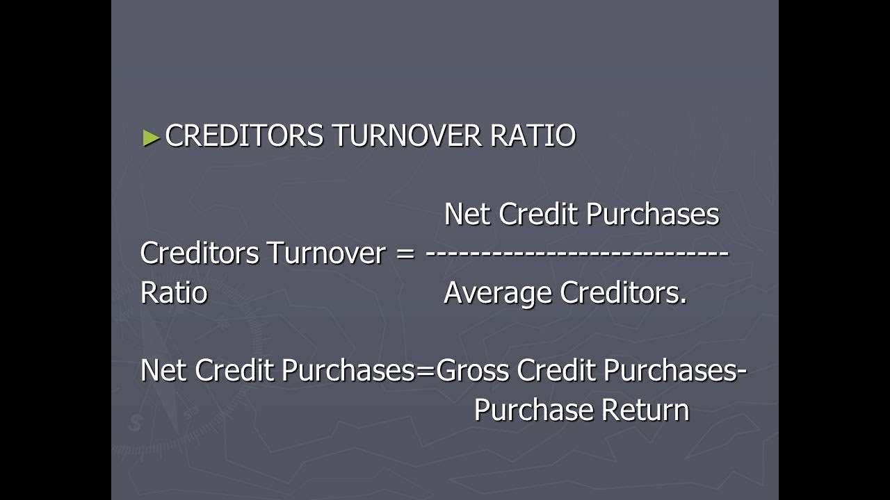 Creditors Turnover Ratios Activity Ratios Ratio Analysis YouTube creditors-turnover-ratios-activity-ratios-ratio-analysis-youtube