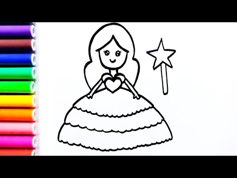 Cute Princess Drawing | Easy Princess Drawing and Colouring Step by ...