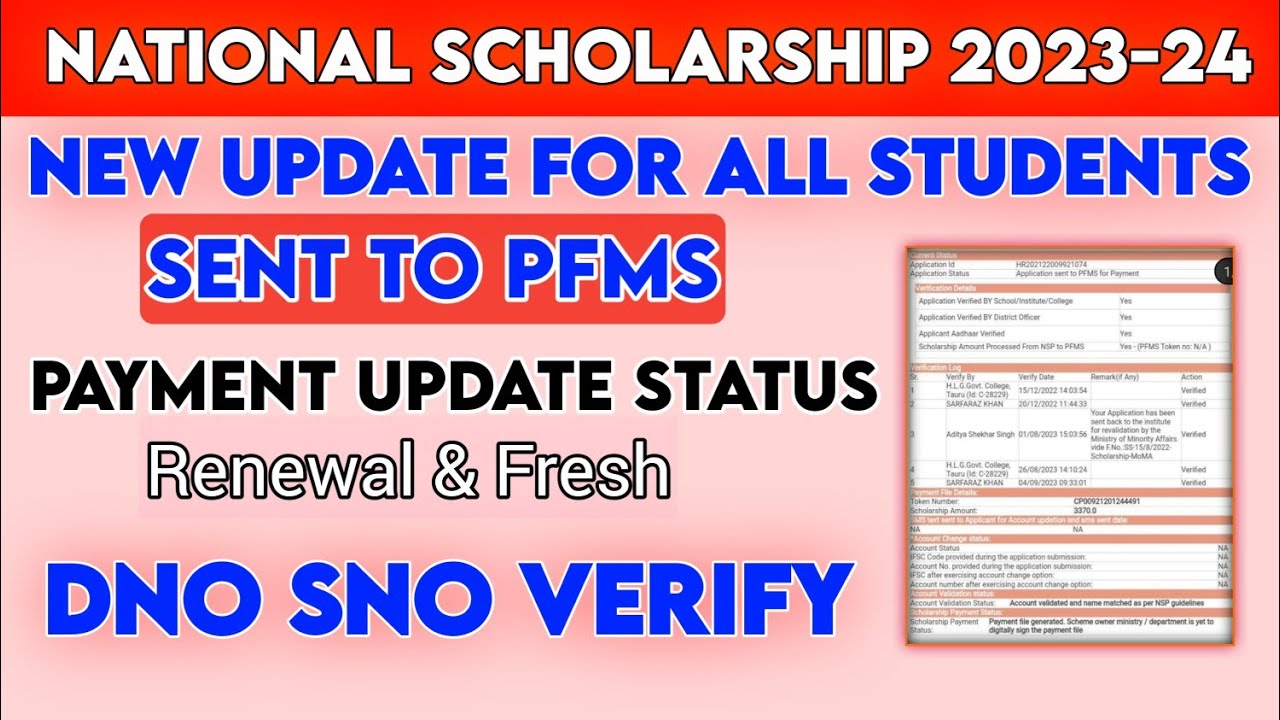 National Scholarship Payment Track Kaise Kare | Nsp New Update Today ...