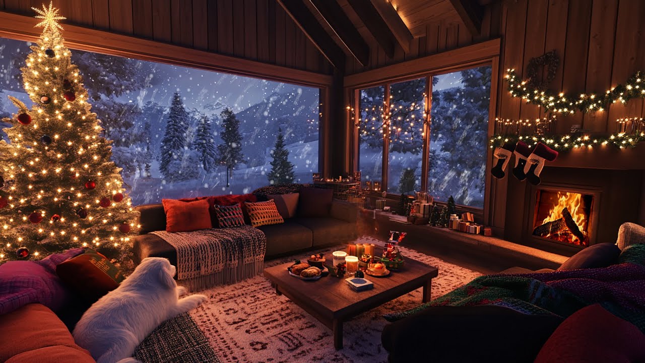 Candlelit Christmas | Fireplace Sound For Holiday Relaxation | Relaxing ...