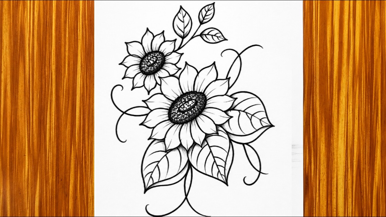 How to Draw Beautiful Sunflower Flowers with Pencil |Easy Flower ...