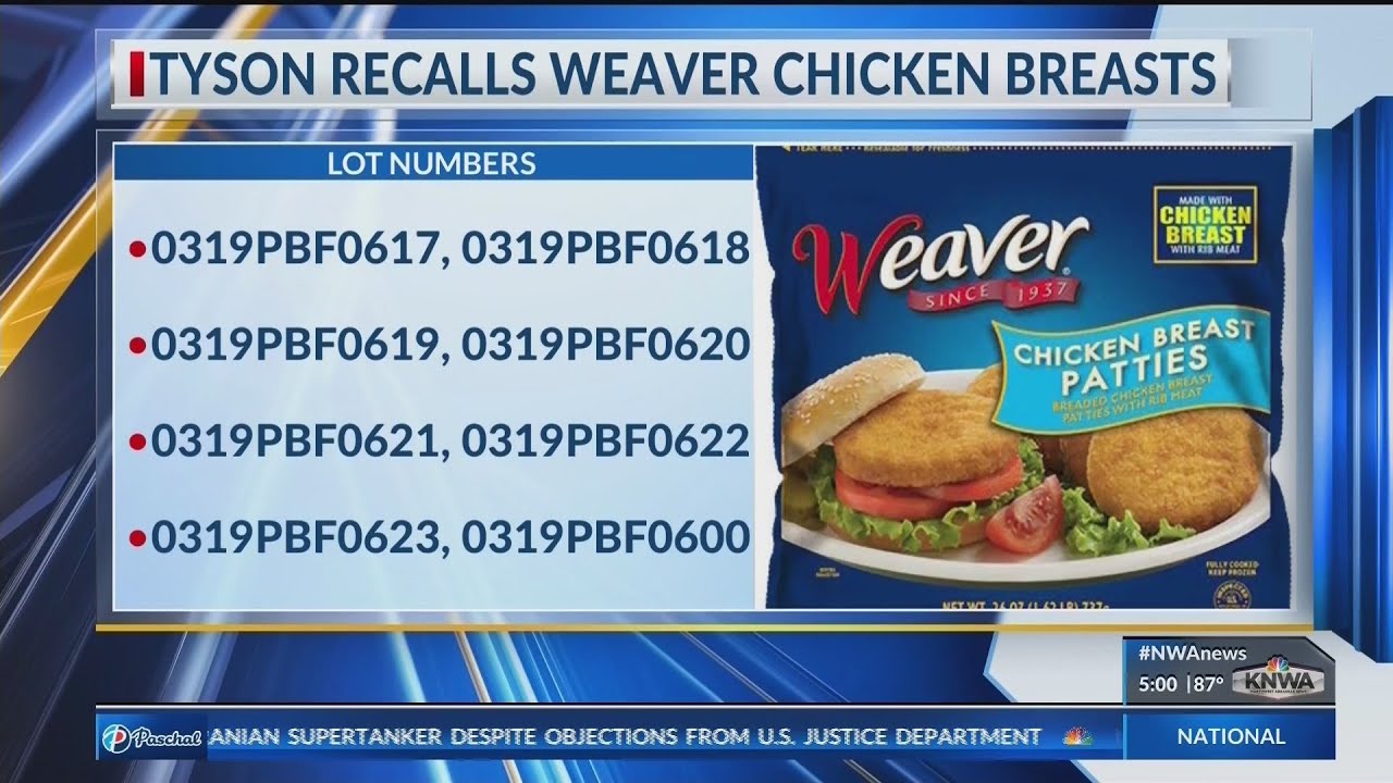 Tyson recalls Weaver brand ready-to-eat chicken patties KNWA - YouTube