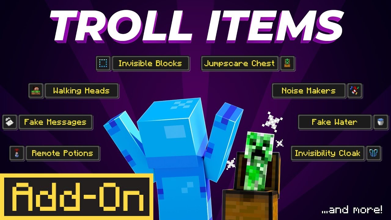 Troll Items | Minecraft Marketplace Addon | Showcase - YouTube