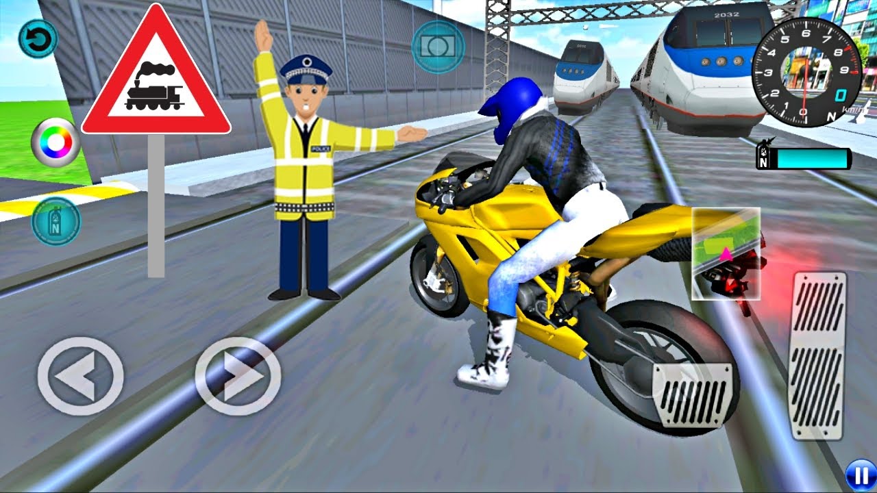 Motorcycle vs Bullet Train Railway Station In 3D Driving Class ...